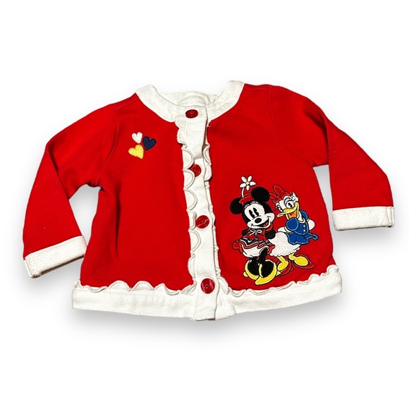 Disney | Shirts & Tops | Disney Store 36 Months Red Cardigan Sweater ...